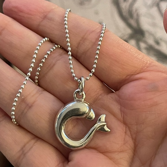 Vintage | Jewelry | Solid Sterling Silver Dolphin Pendant And Chain ...